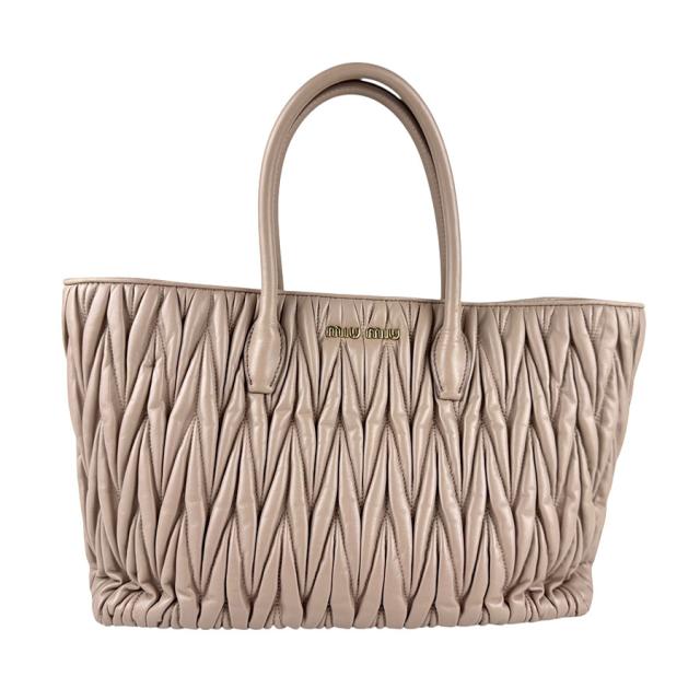 MIUMIU ミュウミュウ マテラッセ ハンドバッグ ショルダーバッグ ピンクベージュ 14059 レディース【中古】 z7269