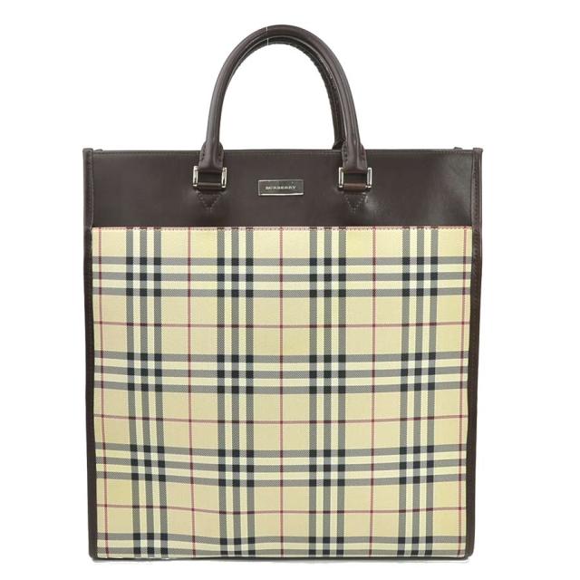 BURBERRY バーバリー ハンドバッグ ブラウン×ベージュ 14057 ユニセックス【中古】 56433a