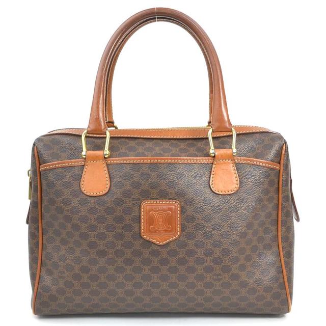 CELINE セリーヌ マカダム ハンドバッグ ブラウン 14057 レディース【中古】 e61036a