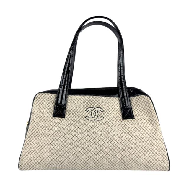 CHANEL シャネル ショルダーバッグ ブラック×アイボリー 14054 レディース【中古】 z7496