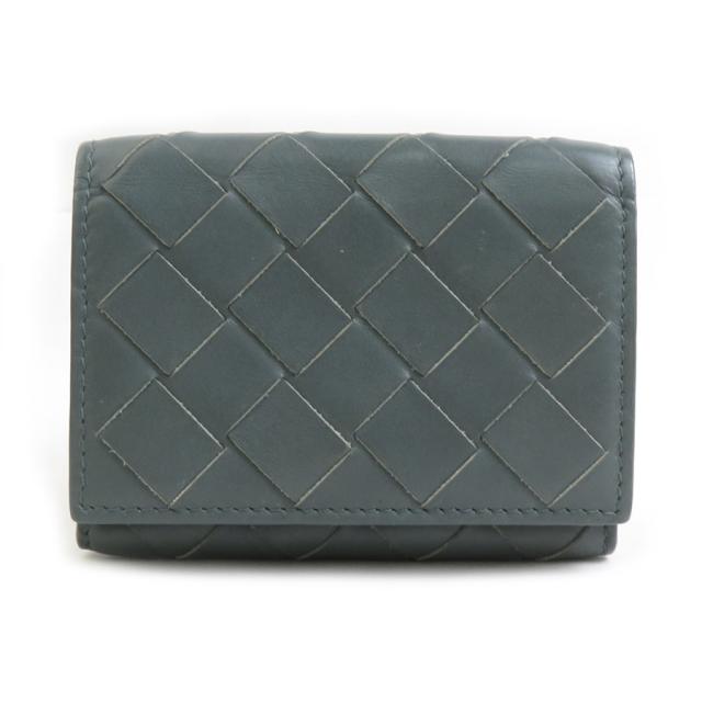 BOTTEGAVENETA ボッテガヴェネタ イントレチャート 三つ折り財布 グレー 14055 ユニセックス【中古】 h31711k