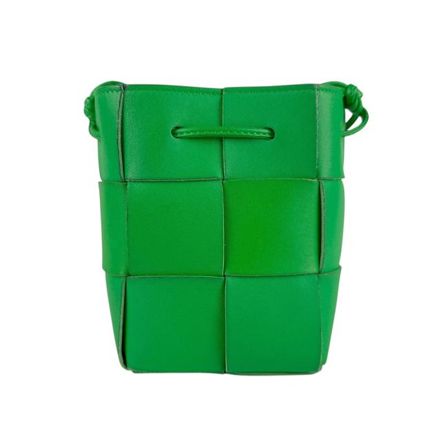 BOTTEGAVENETA ボッテガヴェネタ スモール カセット ショルダーバッグ グリーン 14065 レディース【中古】 z7663