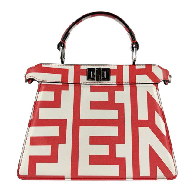 FENDI フェンディ ピーカブー I See U プチ ×MARC JACOBS 8BN335-ANWR ハンドバッグ ショルダーバッグ レッド×ホワイト 14060 レディース【中古】 z7748
