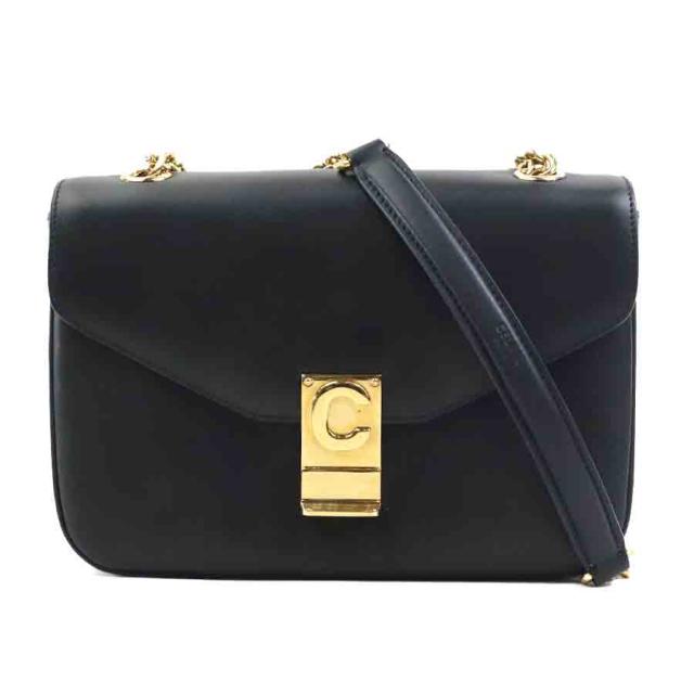 CELINE セリーヌ Small C Bag ショルダーバッグ ブラック/ゴールド 14054 レディース【中古】 e61112a