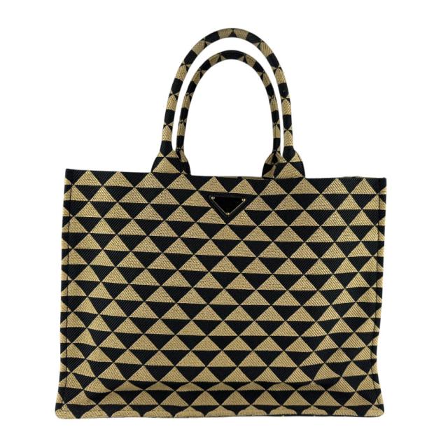 PRADA プラダ ハンドバッグ トートバッグ ブラック/ベージュ 14054 レディース【中古】 z7706