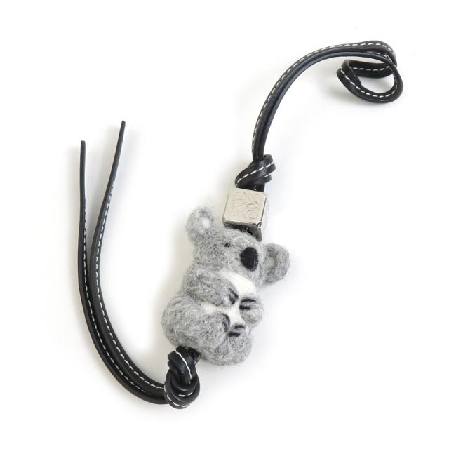 LOEWE ロエベ コアラ チャーム グレー×ブラック 14055 ユニセックス【中古】 h31730k