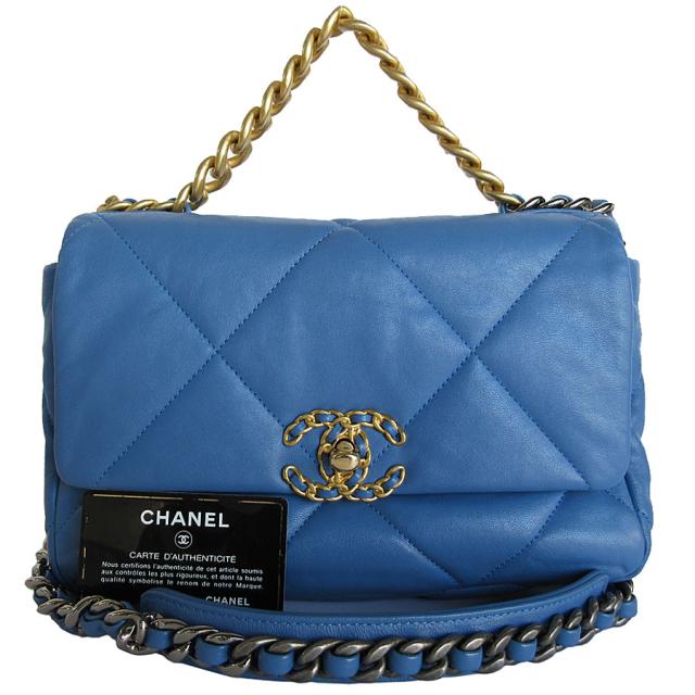 CHANEL シャネル ハンドバッグ ショルダーバッグ ブルー 14067 レディース【中古】 s0714k