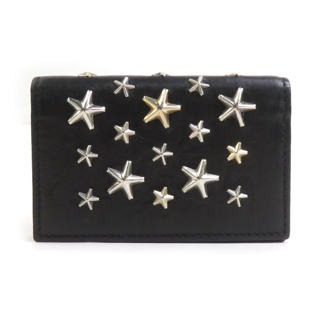 JIMMY CHOO ジミーチュウ カードケース 名刺入れ ブラック 14054 ユニセックス【中古】 56473a