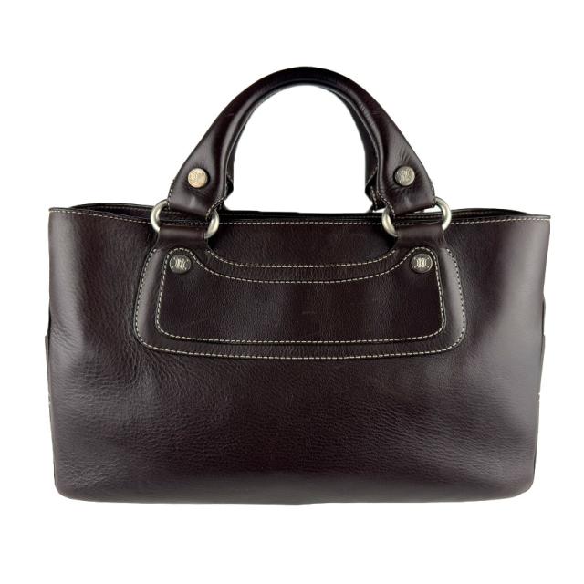 CELINE セリーヌ ブギーバッグ ハンドバッグ ダークブラウン 14057 レディース【中古】 z7824