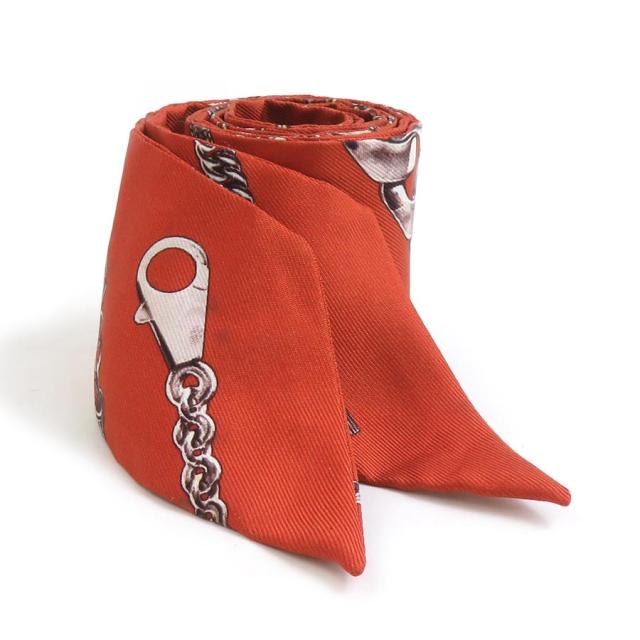 HERMES エルメス ツイリー スカーフ ブラウン 14057 レディース【中古】 h31741i