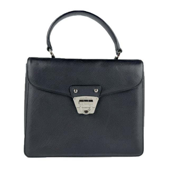 Salvatore Ferragamo サルヴァトーレフェラガモ ガンチーニ ハンドバッグ ショルダーバッグ ブラック 14054 レディース【中古】 z7855