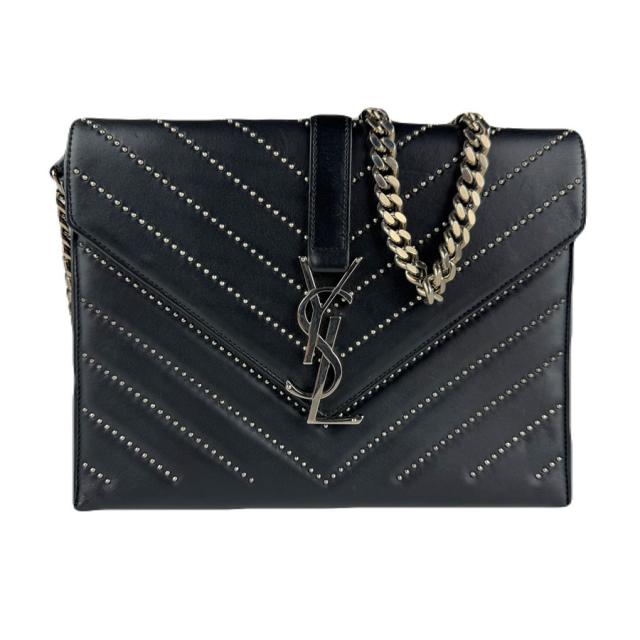 SAINT LAURENT サンローラン ショルダーバッグ ブラック/シルバー 14054 レディース【中古】 z7857