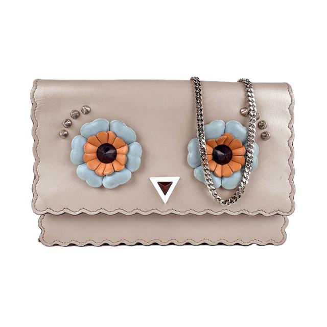 FENDI フェンディ 8M0346-9JQ  チェーンウォレット ベージュ 14059 レディース【中古】 z7875