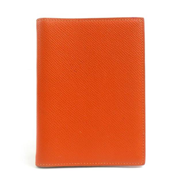 HERMES エルメス 手帳カバー オレンジ 14062 ユニセックス【中古】 e61159a