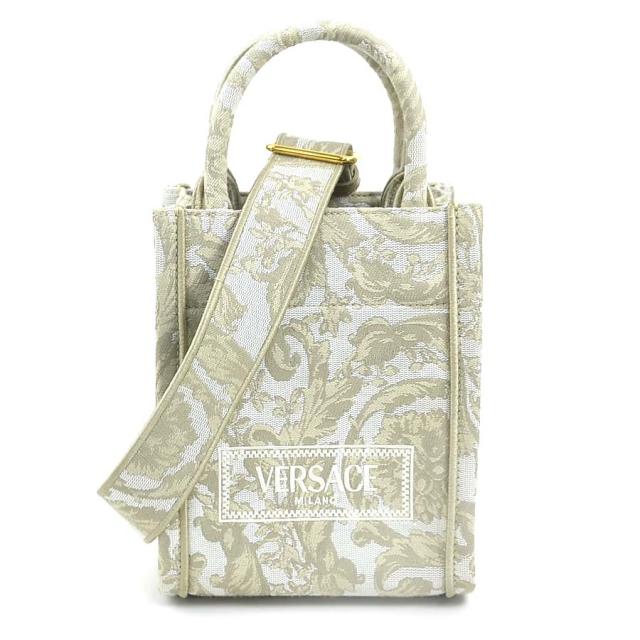 VERSACE ヴェルサーチ ハンドバッグ 斜め掛けショルダーバッグ グレージュ 14055 レディース【中古】 e61171a