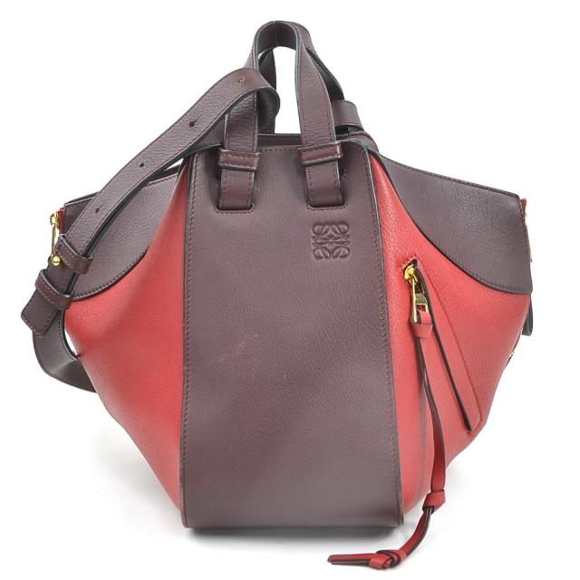 LOEWE ロエベ ハンモック スモール ハンドバッグ ショルダーバッグ バーガンディ/レッド 14070 レディース【中古】 e61175a