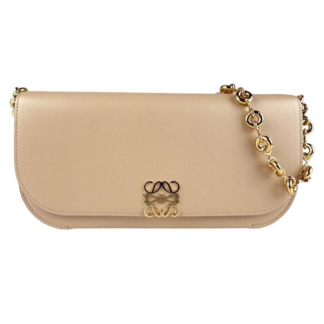 LOEWE ロエベ ゴヤ ショルダーバッグ ベージュ/ゴールド 14059 レディース【中古】 z7891