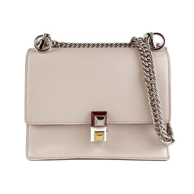 FENDI フェンディ キャナイ スモール 8M0381-SRO ショルダーバッグ グレージュ/シルバー 14055 レディース【中古】 z7982
