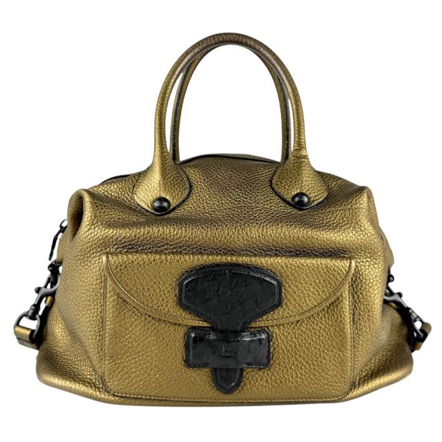 LOEWE ロエベ ハンドバッグ ショルダーバッグ カーキゴールド/ブラック 14058 レディース【中古】 z8003