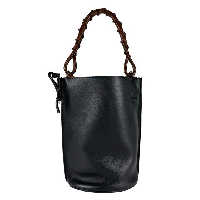 LOEWE ロエベ ゲート バケットバッグ ショルダーバッグ ブラック×ブラウン 14054 レディース【中古】 z7973