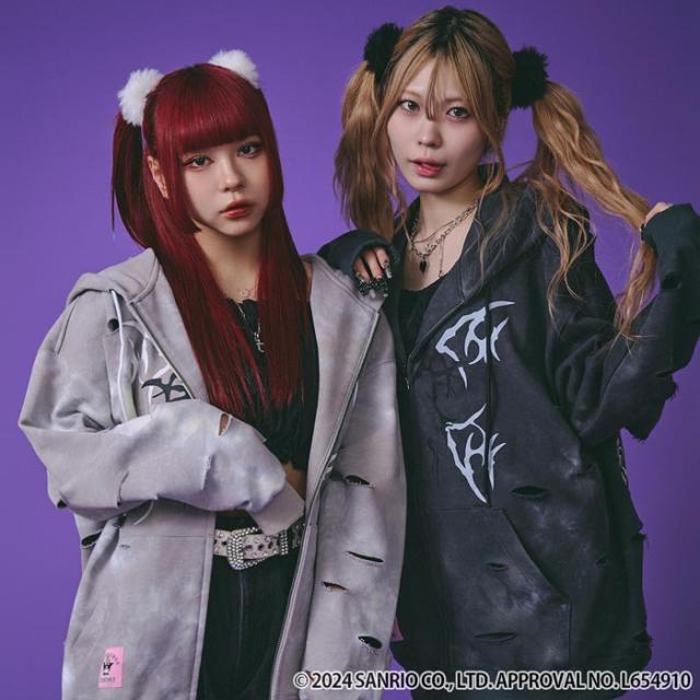 GALFY ガルフィー クロミ コラボ 裏毛パーカー メンズ レディース イルガルフィームラ染めZIPパーカー 144006 送料無料