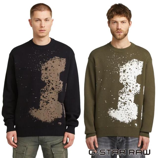 ジースター ロウ G-STAR RAW プルオーバー メンズ Sprayed 89 Relaxed Knit D27772-D488 送料無料