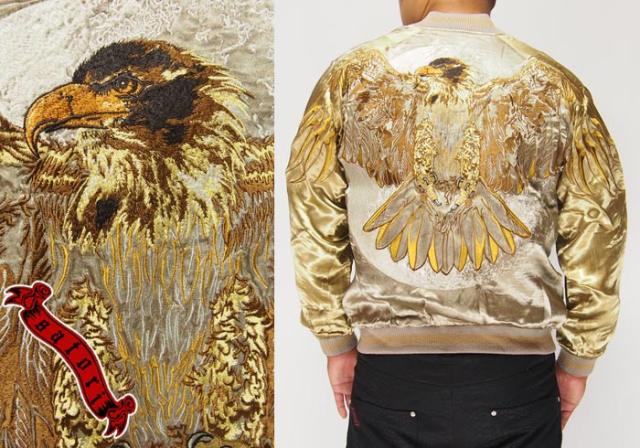 satori[さとり] 大鷲 刺繍 リバーシブル 和柄スカジャン/GSJR-018/送料無料