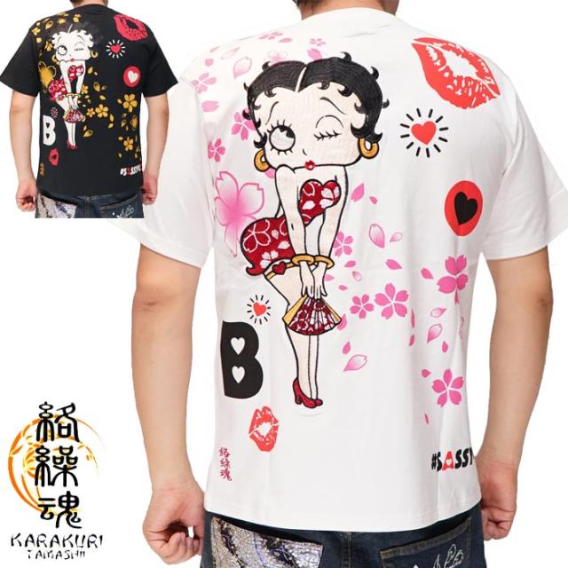 絡繰魂 カラクリダマシイ 和柄 Tシャツ ベティブーブ コラボ メンズ 232003 送料無料