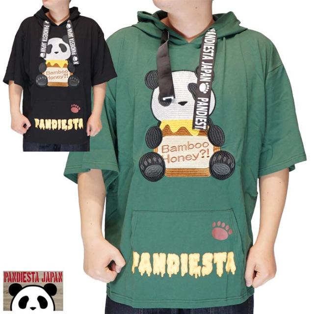 パンディエスタ PANDIESTA プルパーカー 半袖 パンダ メンズ パンダさん はちみつ大好き なりきり ビッグ 和柄 554102 送料無料