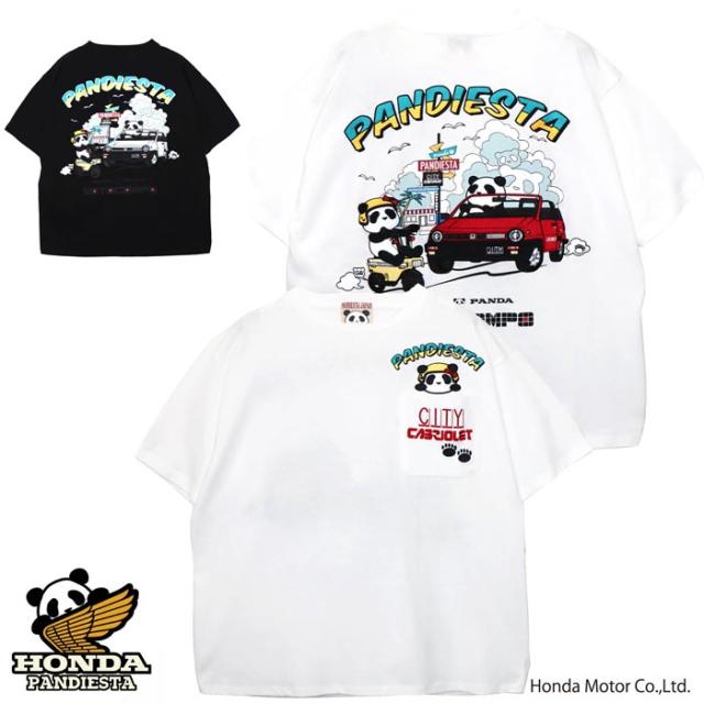 ホンダ Honda パンディエスタ PANDIESTA コラボ Tシャツ パンダ CITY＆MOTOCOMPO 和柄 585504 送料無料