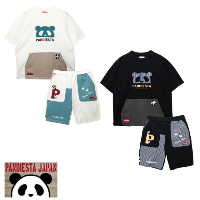 パンディエスタ PANDIESTA カンガルーポケット Tシャツ＆ショーツ セットアップ 上下組 パンダ メンズ ユニセックス 和柄 585958 送料無料