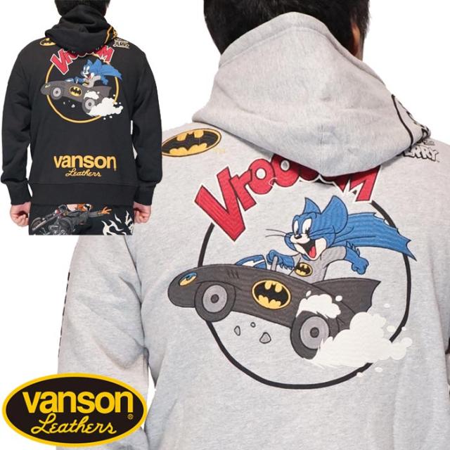 VANSON バンソン トムとジェリー コラボ パーカー メンズ ジェリー バットマン 100周年 TJV-2440 送料無料