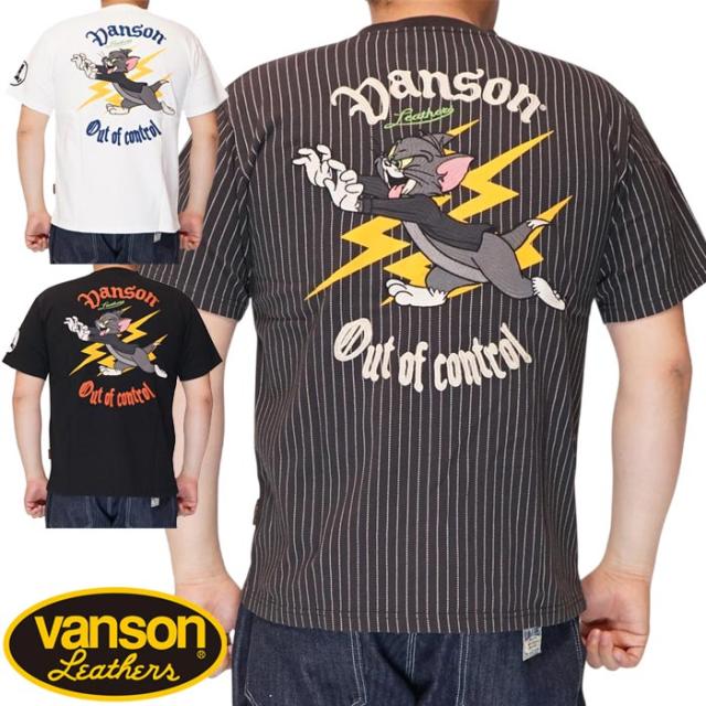 VANSON バンソン トムとジェリー コラボ Tシャツ 半袖 メンズ TJV-2512 送料無料
