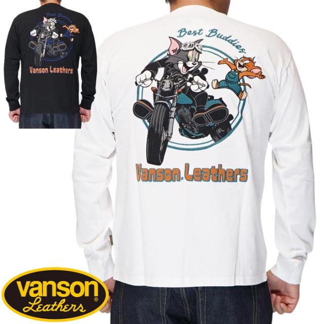VANSON バンソン トムとジェリー コラボ ロング Tシャツ 半袖 メンズ ロンT TJV-2530 送料無料