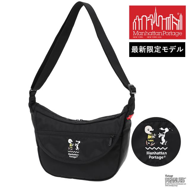 【PEANUTSコラボ】 マンハッタンポーテージ 斜めがけバッグ スヌーピー デュエットショルダーバッグ B5 MP2409FZPMGNTPNS25 メンズ レディース キッズ 最新限定モデル 黒 ポイント10倍 送料無料 誕生日プレゼント ギフト ラッピング無料 【正規代理店】