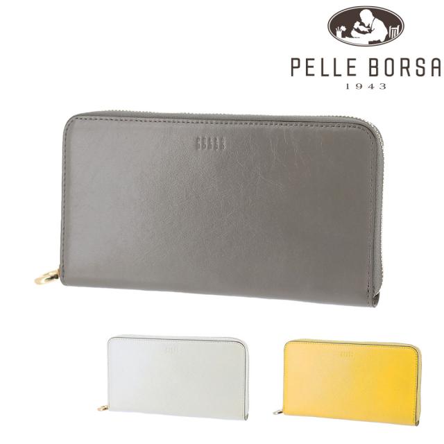 ペレボルサ 財布 長財布 コンパクト 薄マチ 本革 PELLE BORSA ミナト ラウンドコンパクト長財布 203506 レディース