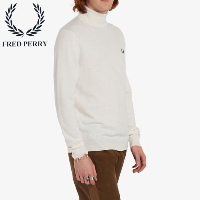 交換送料片道無料 フレッドペリー FRED PERRY ロールネックジャンパー Roll Neck Jumper スノーホワイト K9552 129 タートルネック