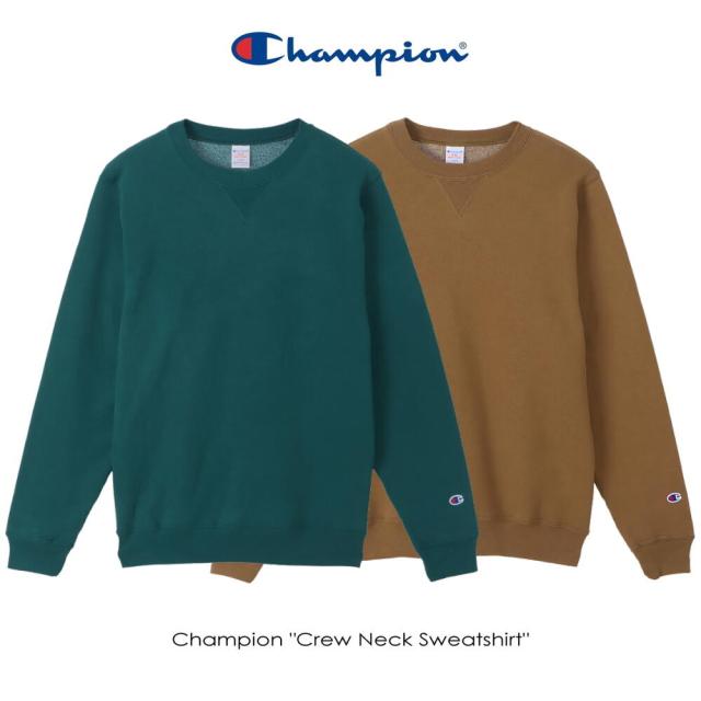 交換送料片道無料 チャンピオン Champion USA製 クルーネック スウェット シャツ (9oz) C5-P001 560(モスグリーン) 855(ライトブラウン)