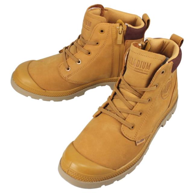 交換送料片道無料 パラディウム PALLADIUM スニーカー パンパ ライト プラス ウォータープルーフ プラス レザー ジップ アンバーブラウン 79027-225-M