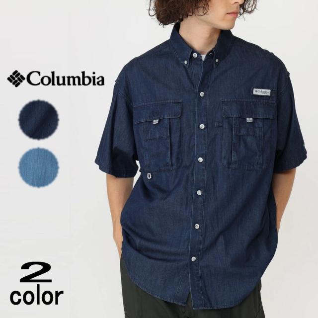 コロンビア Columbia ウェア バハマ2 デニム ショートスリーブシャツ Bahama2 Denim S/S Shirt PM0295 464（カレッジネイビーデニム） 469（カーボンデニム）