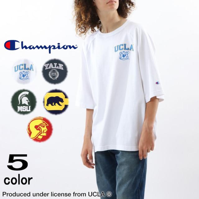 チャンピオン Champion ティーテンイレブン ラグランショートスリーブTシャツ C5-Z307 010（ホワイト）370（ネイビー） 560（モスグリーン） 740（イエロー） 960（カーディナル）