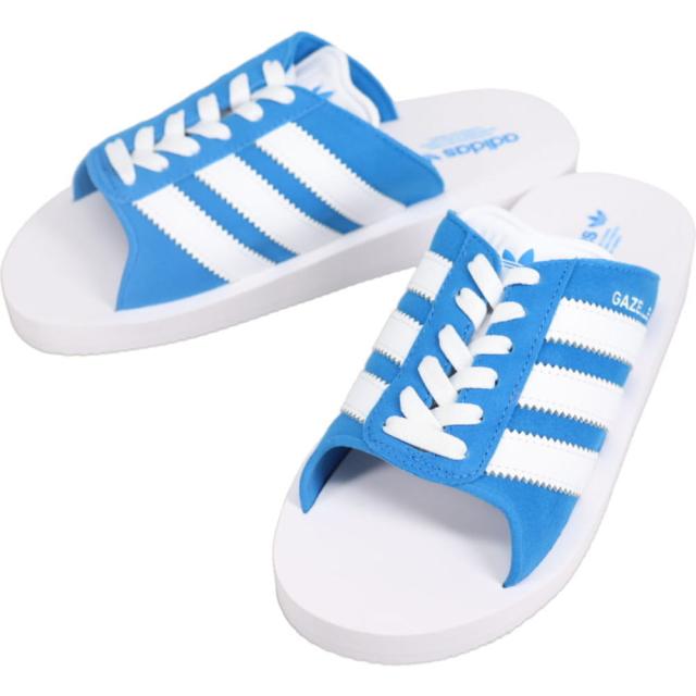 アディダス adidas サンダル ガゼルビーチスライド GAZELLE BEACH SLIDES ブルーバード/フットウェアホワイト/フット ...