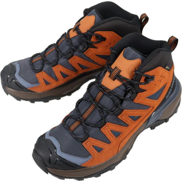 サロモン salomon ハイキングシューズ X ULTRA 360 LEATHER MID GORE-TEX ブルーナイト/キャラメルカフェ/グリザイユ 475707