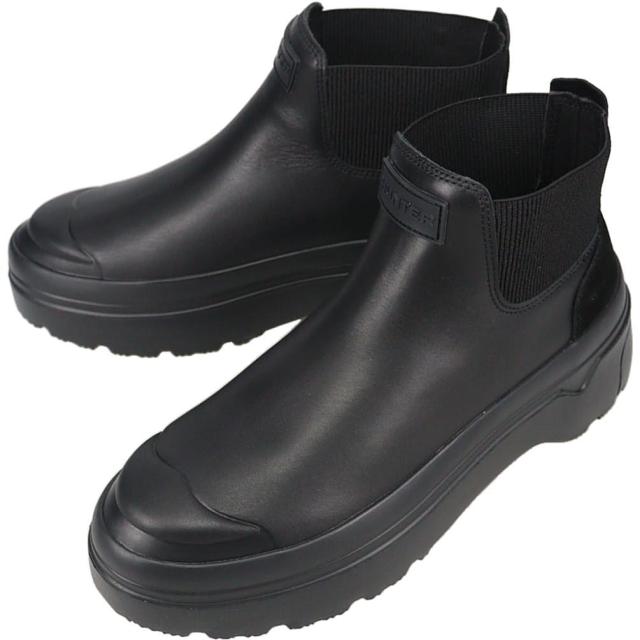 ハンター HUNTER ウインターブーツ リファインド エクスプローラー プルオン レザー ブーツ REFINED EXPLORER PULL ON LETHER BOOT ブラック(BLK) UFS8002LEA