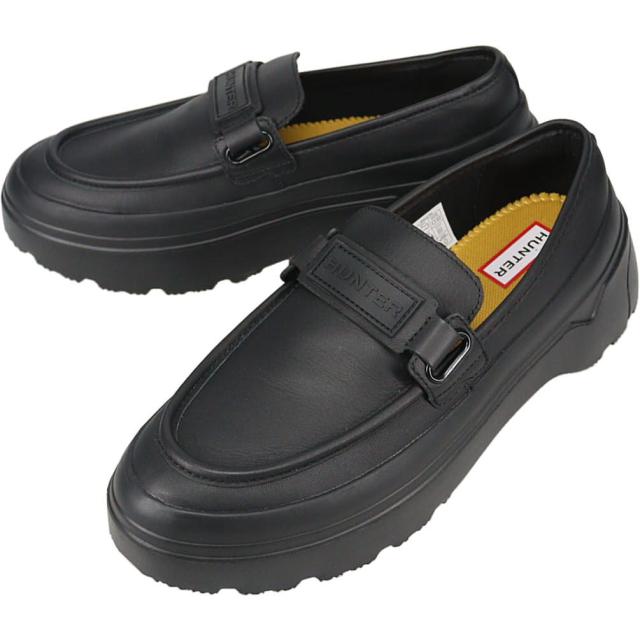 ハンター HUNTER レインシューズ リファインド エクスプローラー フラットフォーム ローファー REFINED EXPLORER FLATFORM LOAFER ブラック UFF2251LEA