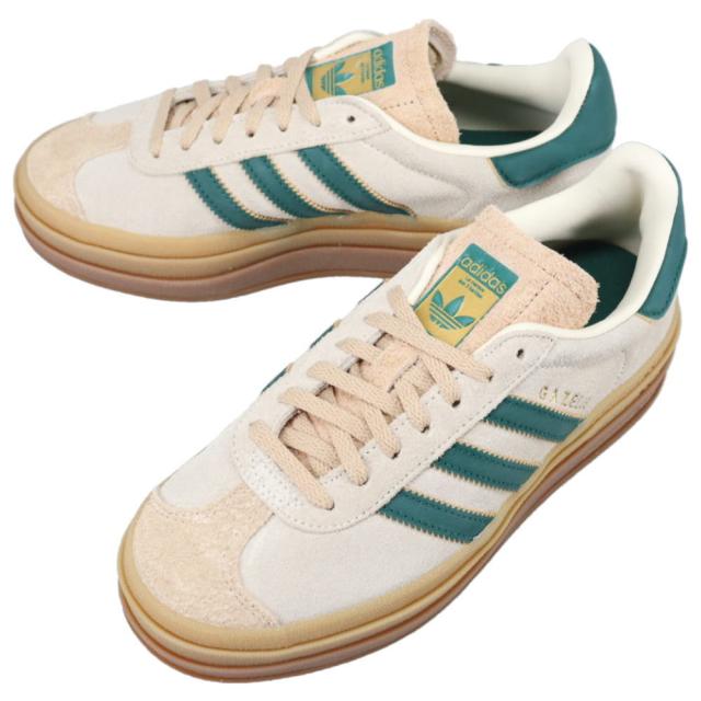 アディダス adidas スニーカー ガゼル ボールド ウィメンズ GAZELLE BOLD W クリームホワイト/カレッジエイトグリーン/マジックベージュ ID7056