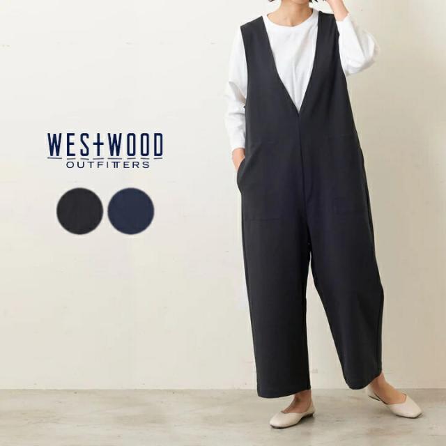ウエストフット アウトフィッターズ WEST+WOOD OUTFITTERS WWO きれいめポンチのサロペット 8113163 68(ネイビー) 98(ブラック)