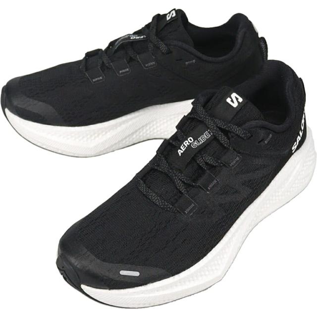 サロモン salomon ランニングシューズ AERO GLIDE 3 W ブラック/ホワイト/アスファルト 477598