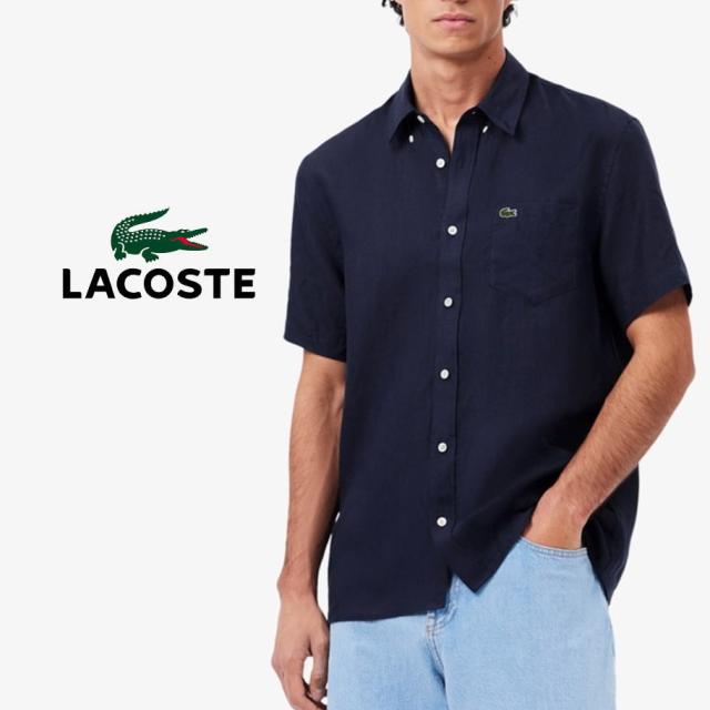 ラコステ LACOSTE リネン ボタンダウン シャツ CH5699-99 ネイビー 166