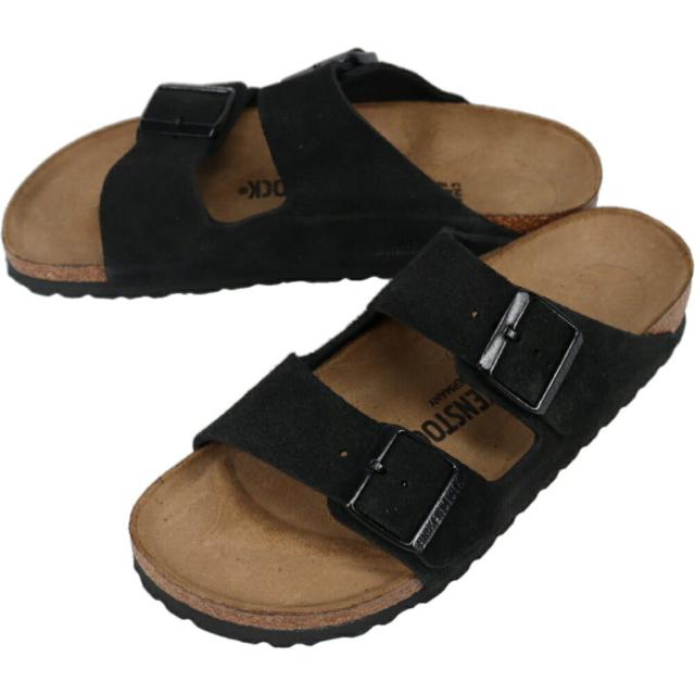 ビルケンシュトック BIRKENSTOCK サンダル アリゾナ スエードレザー Arizona BS ブラック 1027164 ナロー幅